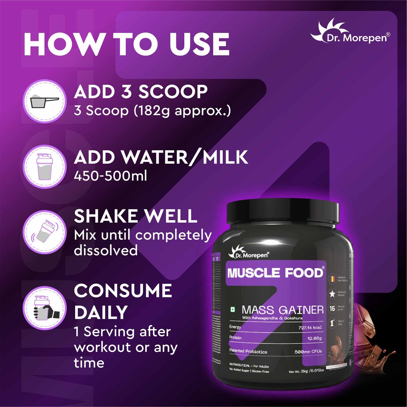 Mass Gainer Double Chocolate – Dr Morepen