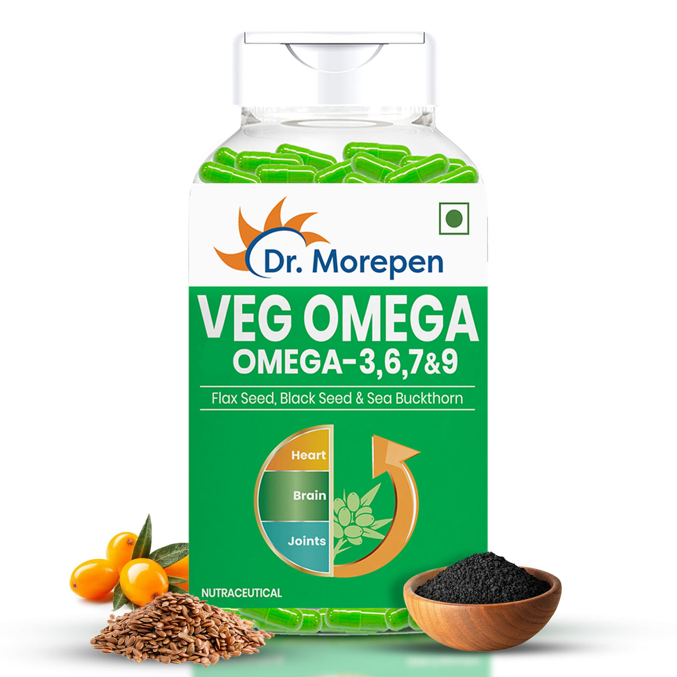 Dr. Morepen Veg Omega Tablets | Plant-Based Omega 3-6-7-9 | Supports ...