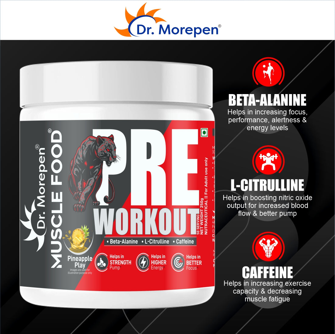 Muscle Food Pre-Workout (Pineapple Play) – Dr Morepen